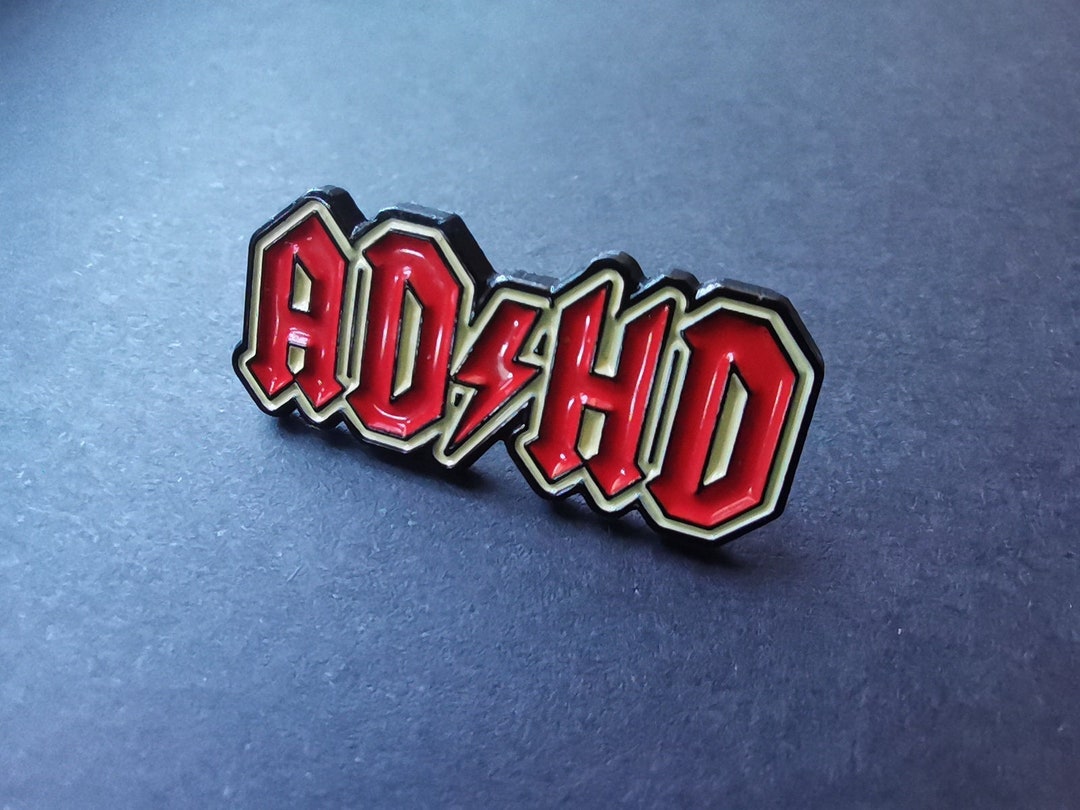 ACDC Inspired ADHD Enamel Pin | Neurodiversity Enamel Pin for ADHD ...
