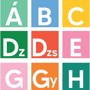 Hungarian Alphabet Letters Printable ABC Flashcards Digital Download ...