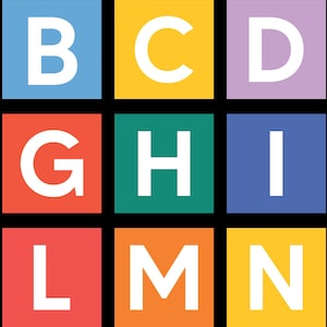 English Alphabet Letters Printable for Kids 5x5 Cm ABC Flashcards ...