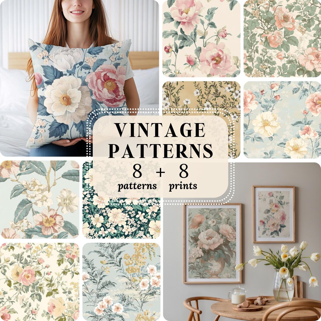 Vintage Botanical Patterns Vintage Flower Print Antique Floral Prints ...