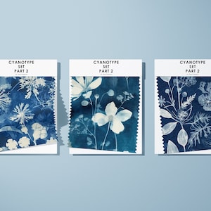 12 Cyanotype Botanical Seamless Patterns: High-quality 6144x6144px ...
