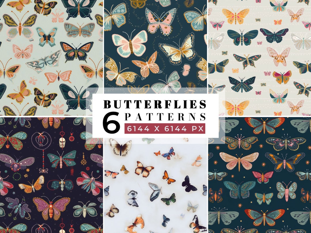 Vintage Butterflies Seamless Pattern Bugs Patterns Insects Print ...