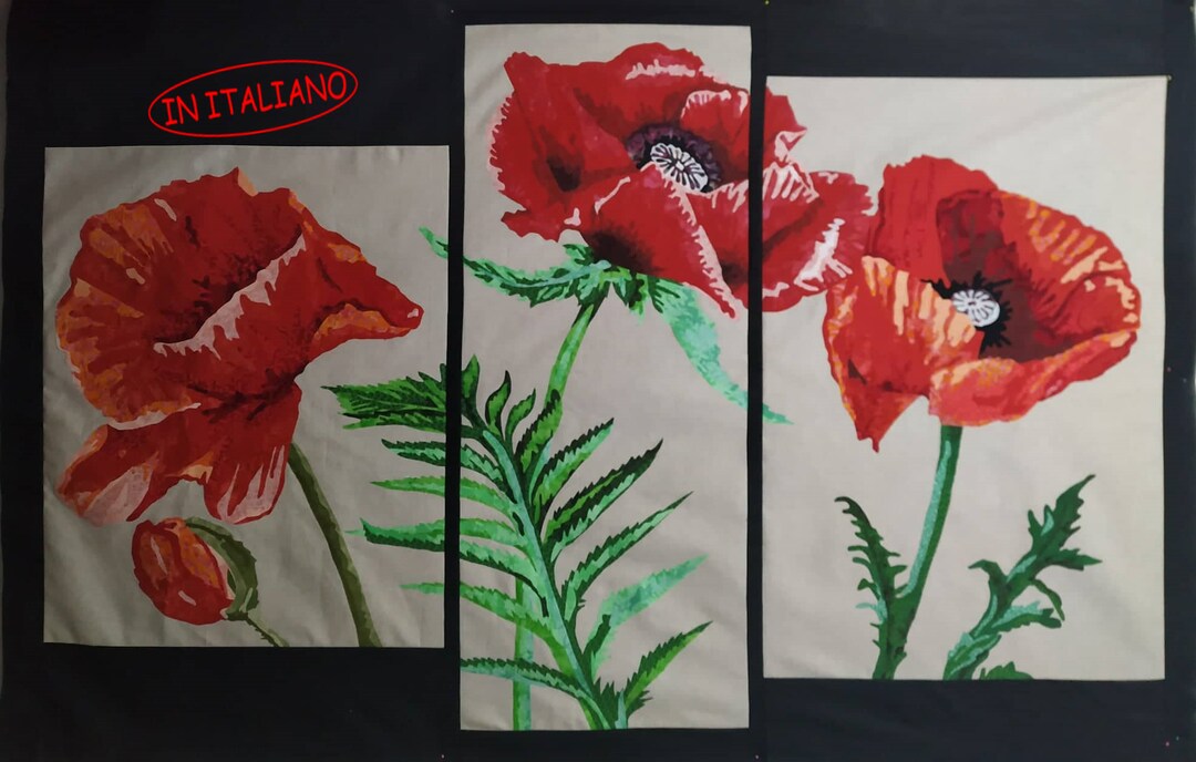 PDF Art Quilt Pattern "poppies - the Triptych" - Etsy