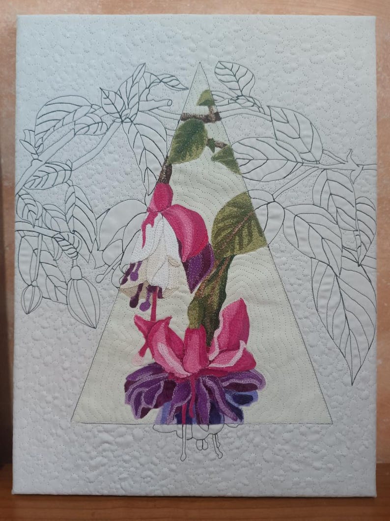 PDF Art Quilt Pattern "strelitzia Poppy and Fuchsia - the Triptych" - Etsy