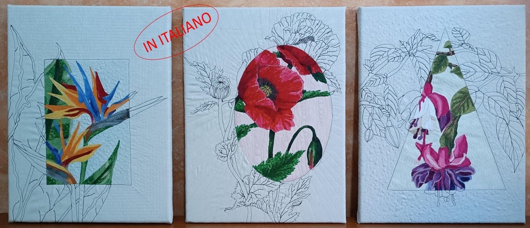 PDF Art Quilt Pattern "strelitzia Poppy and Fuchsia - the Triptych" - Etsy