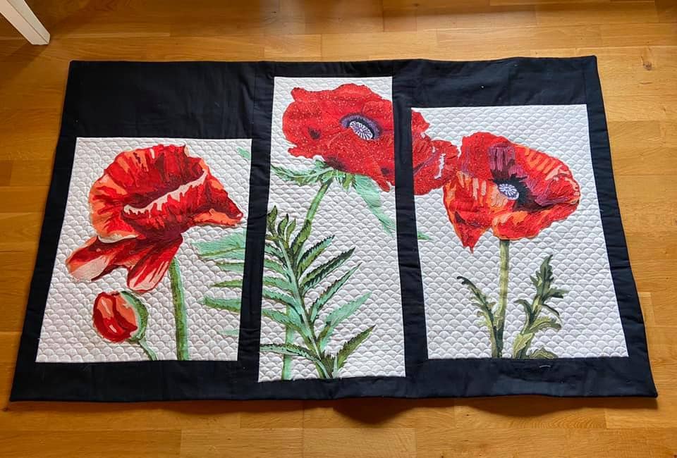 PDF Art Quilt Pattern "poppies - the Triptych" - Etsy