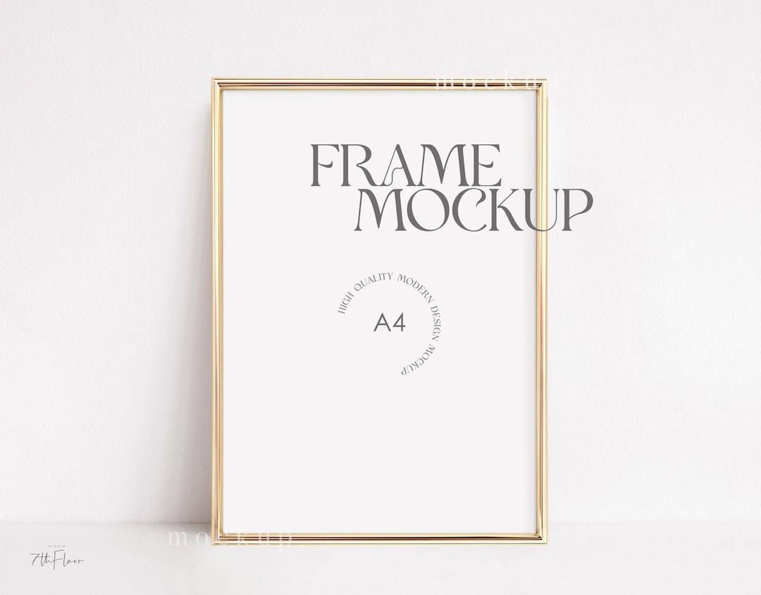 Gold Frame Mockup, A4 Poster Mockup, Psd, Gold Frame Mock Up, Styled ...