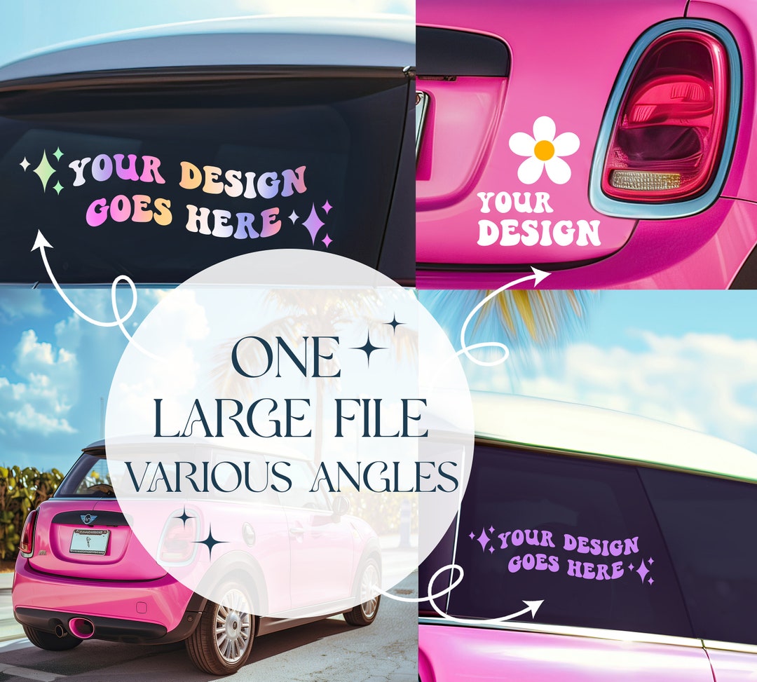 Car Mockup, Sticker Decal Mockup, Bumper Sticker Mockup, Rear Window ...