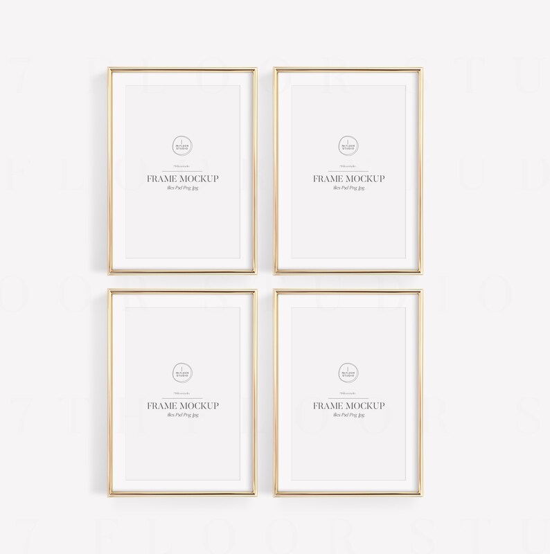 Frame Mockup A4, Gold Frame Mockup, Mockup Frame, Poster Mockup, Frame ...