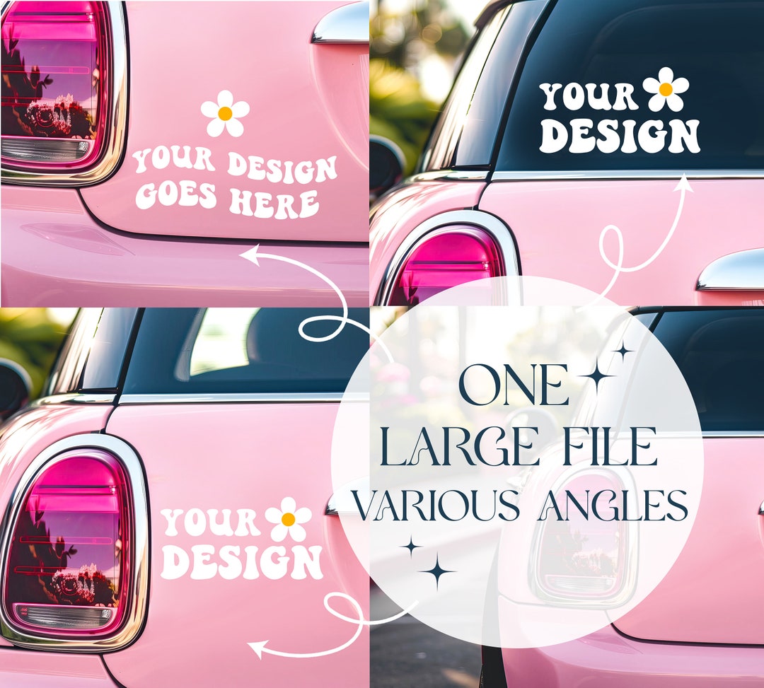 Car Sticker Mockup, Vinyl Decal Mockup, Rear Window Mockup for Decals ...