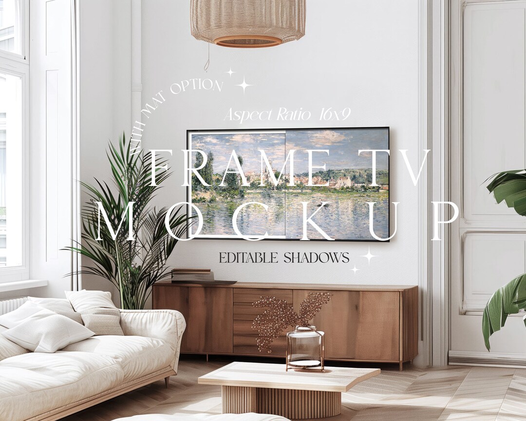 TV Mockup Frame, Horizontal Mockup Frame, 16x9 Ratio Frame, TV Art ...
