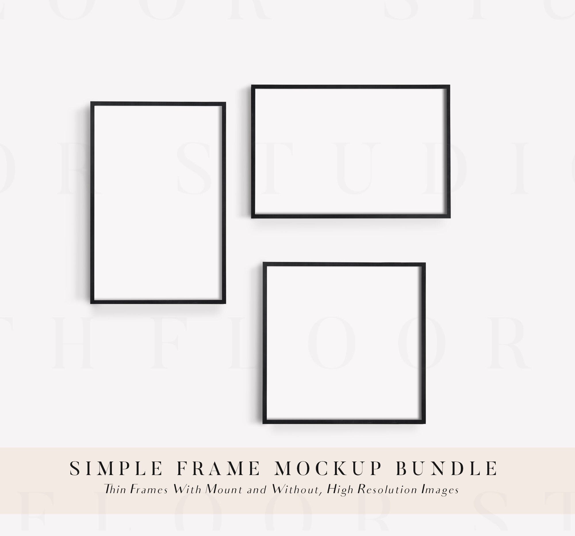 Black Frame Mockup, Gallery Wall Mockup, Frame Mockup Bundle, Poster ...