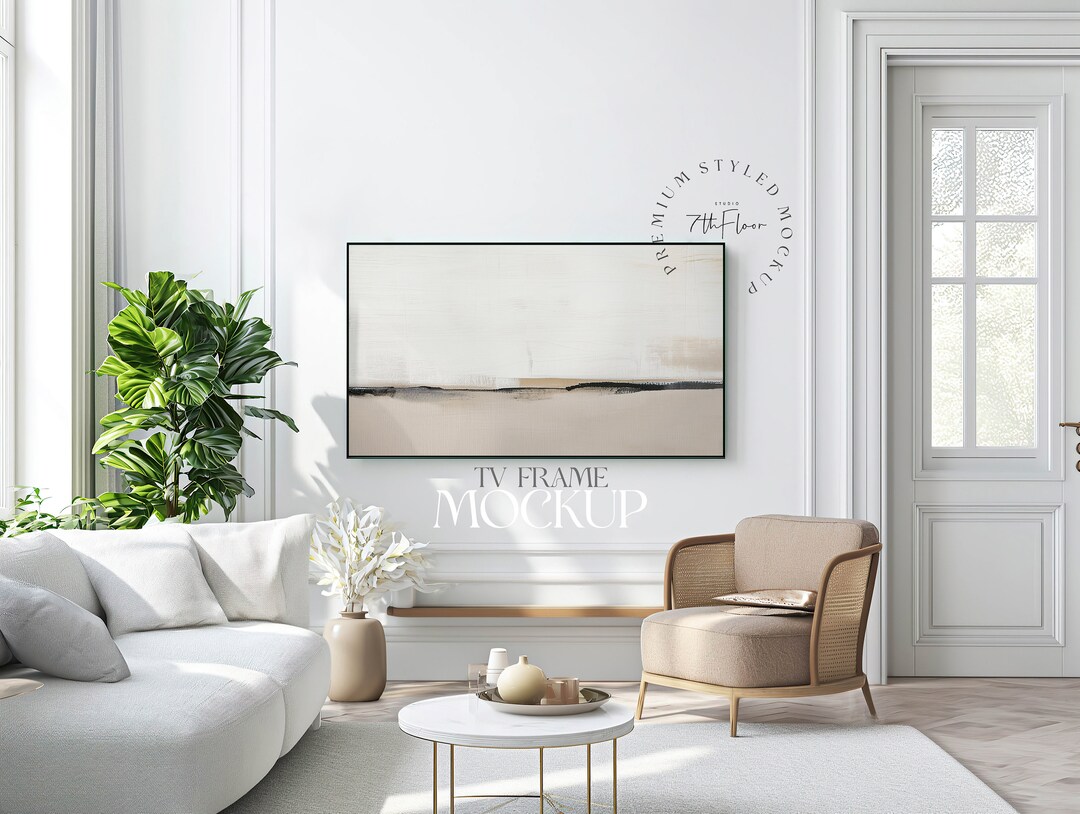 Frame TV Mockup, Modern Interior Scene, Horizontal Mockup Frame, Frame ...