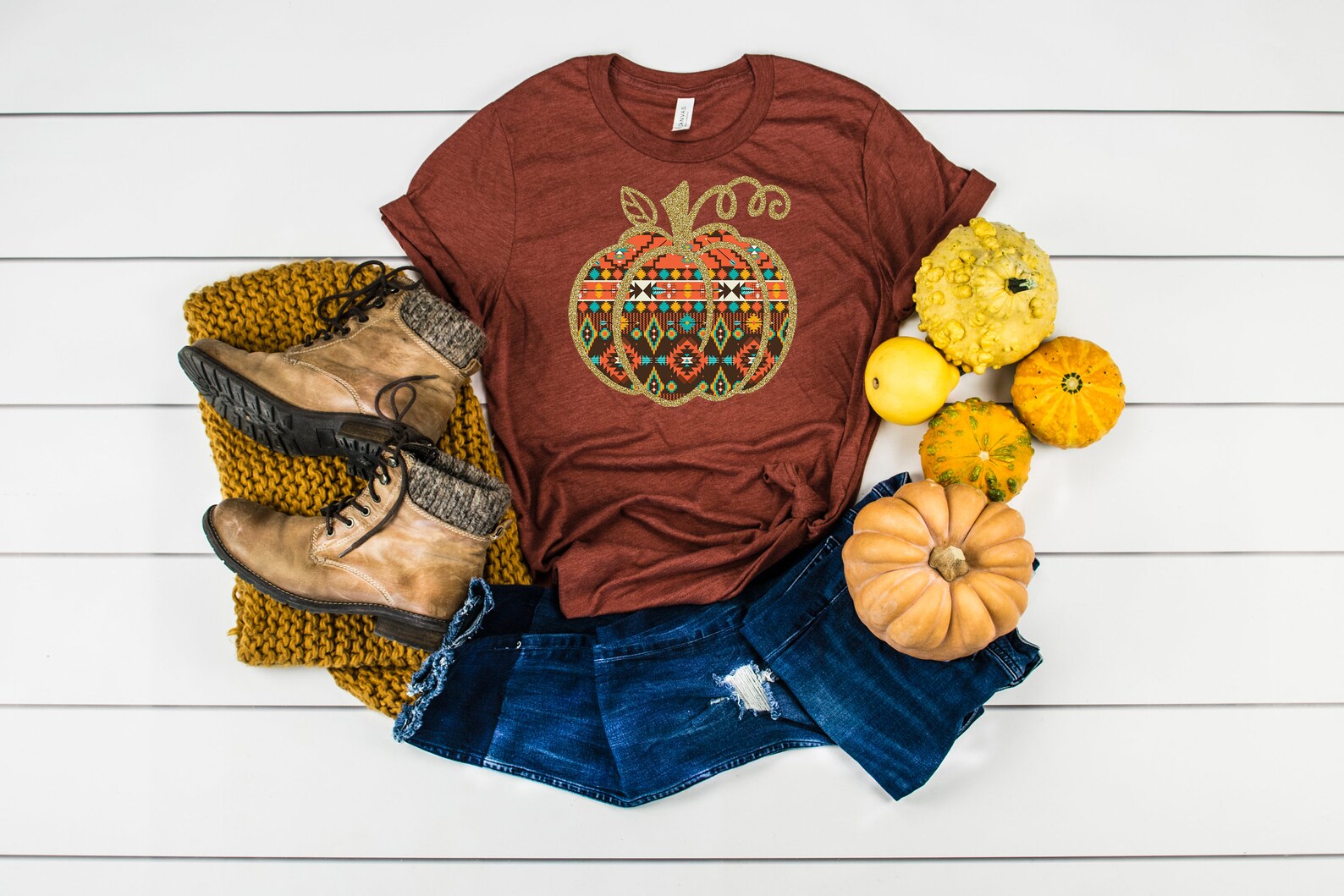 Aztec Style Pumpkin Shirt Navajo Style Shirt Printed - Etsy