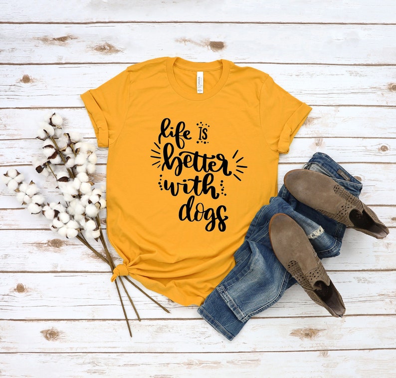 Life is Better With Dogs Shirt Paw Print Shirt Pet Rescue - Etsy
