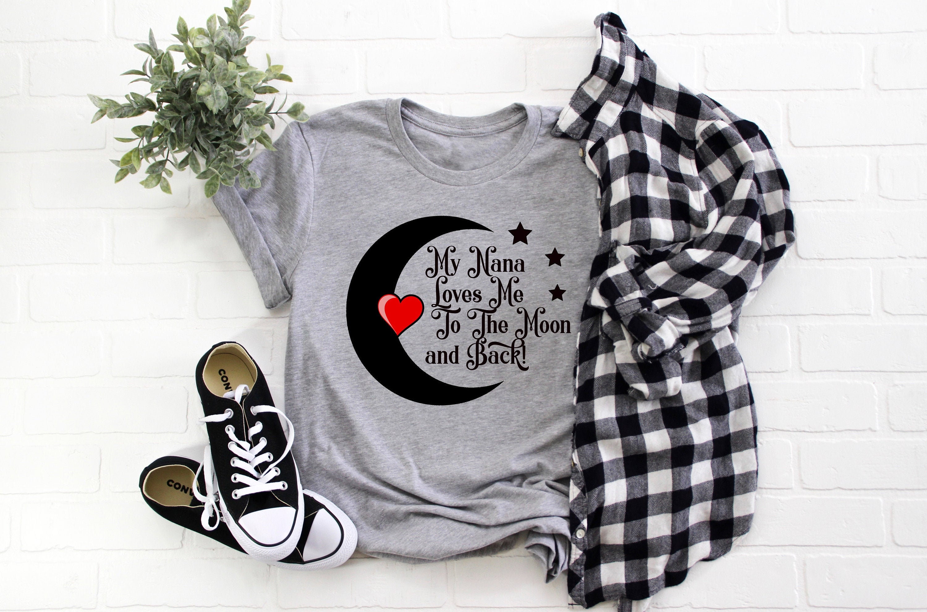 My Nana Loves Me to the Moon and Back T-shirt - Grandparent T-shirt ...