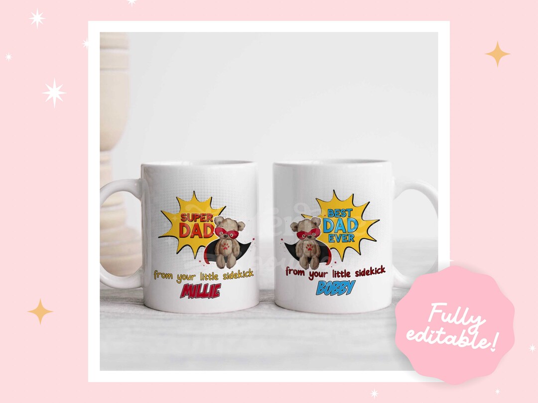 Super Dad Mug, Daddy is My Hero, Dad’s Sidekick, Father’s Day Drink ...