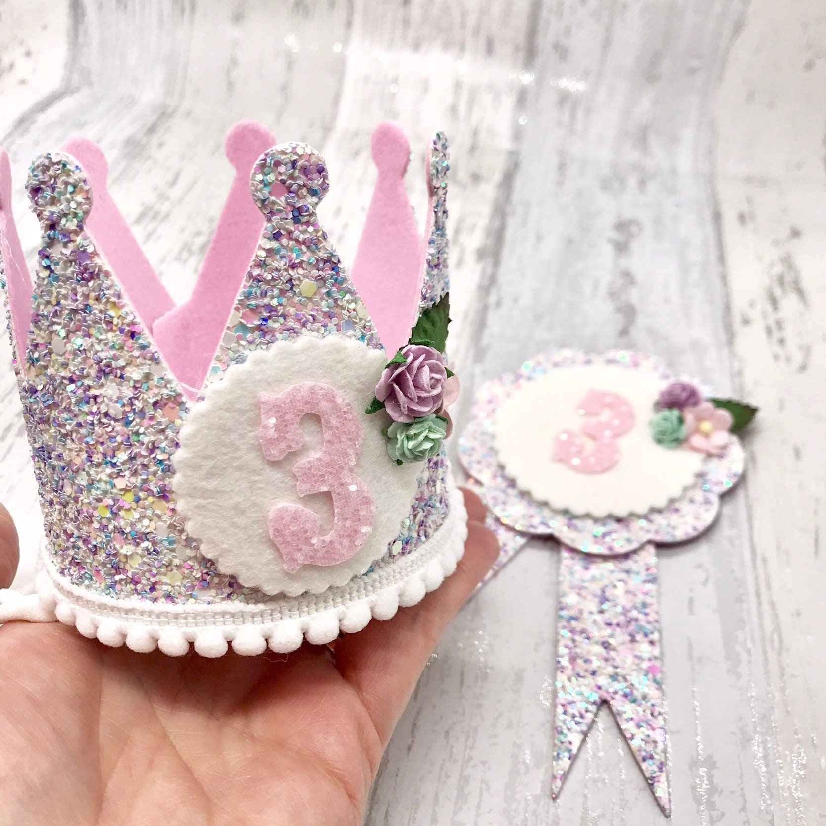 Birthday Crown and badge perfect for cake smash shoots | Etsy