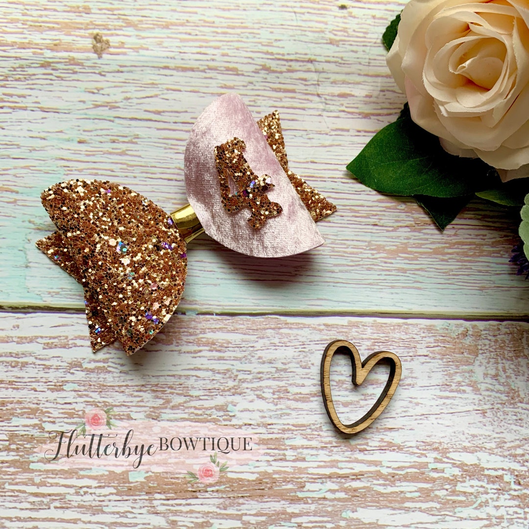 Small Personalised Birthday Bow, Any Age Hair Bow, Pink Glitter Bow ...
