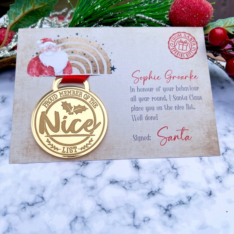 Nice List Medal Santa Gift Christmas Eve Box Filler - Etsy