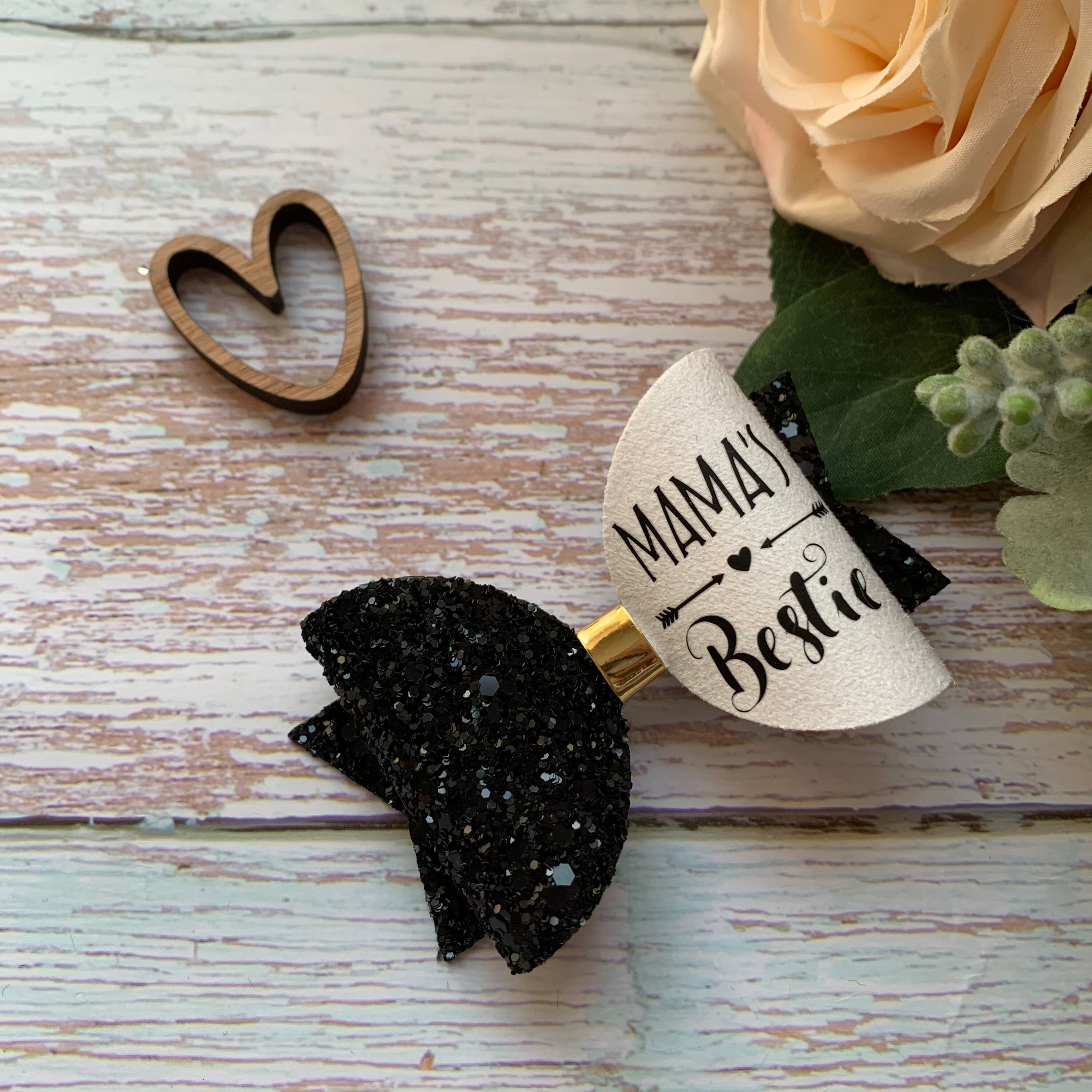 Mamas Bestie Hair Bow Glitter Bow Novelty Bow Girls - Etsy UK