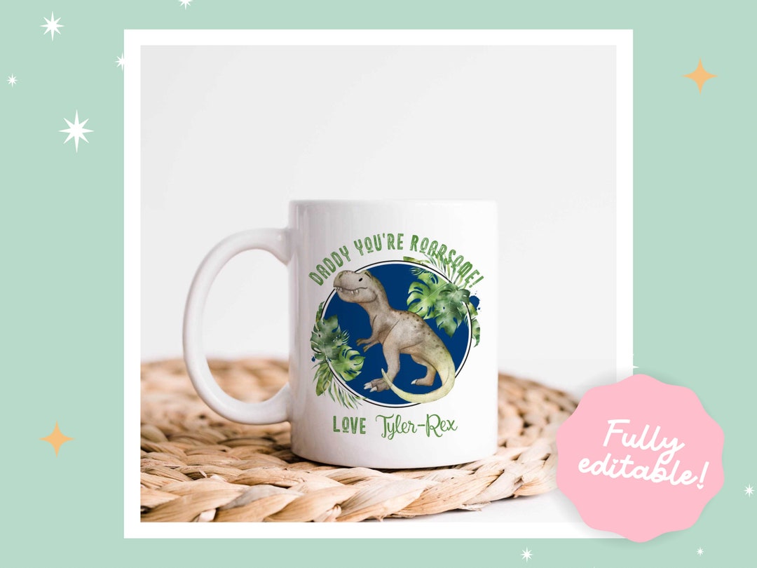 Roarsome Dad, Dinosaur Daddy, Little Rex, Father’s Day Drink Ware ...