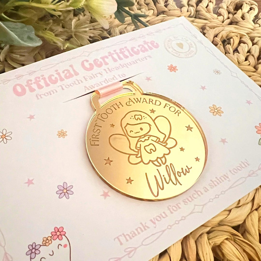 Personalised Tooth Fairy Medal: Gold or Silver Keepsake Gift - Etsy
