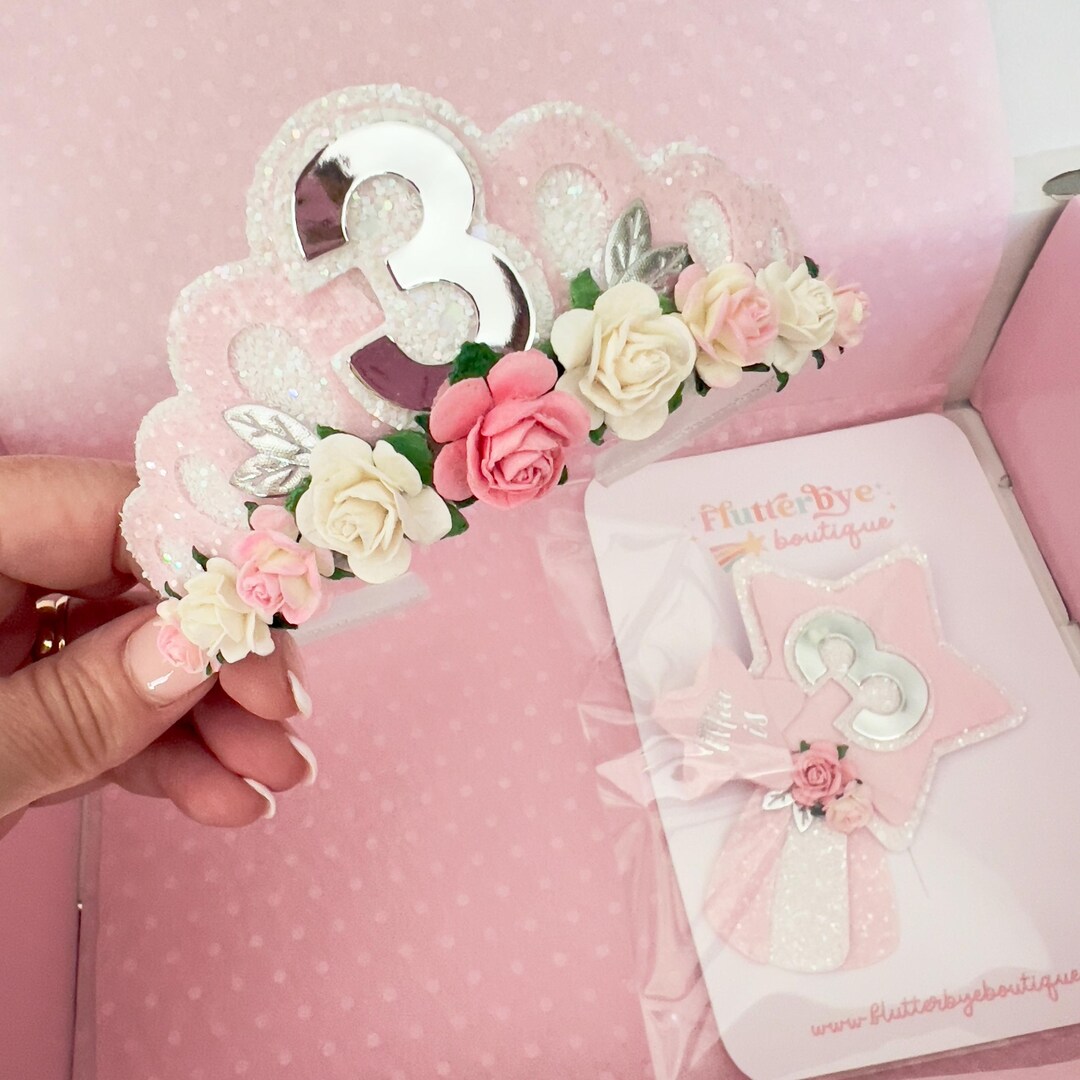 Birthday Tiara and Badge, Crown Perfect for Cake Smash Shoots - Etsy