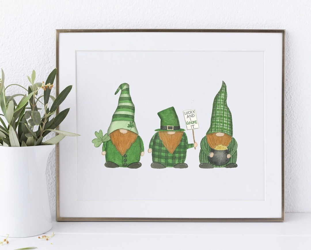 DIGITAL DOWNLOAD - Gnomes St. Patricks Day Printable - St. Patricks Day ...