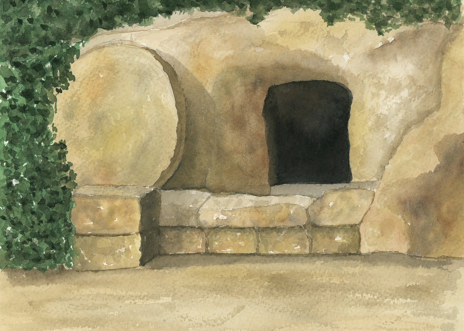 DIGITAL DOWNLOAD Easter Tomb Watercolor Painting Easter - Etsy