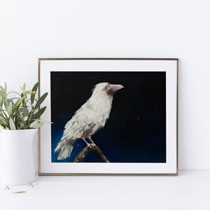 White Raven at Night, Raven Poster Alaska Fine Art Print - Etsy