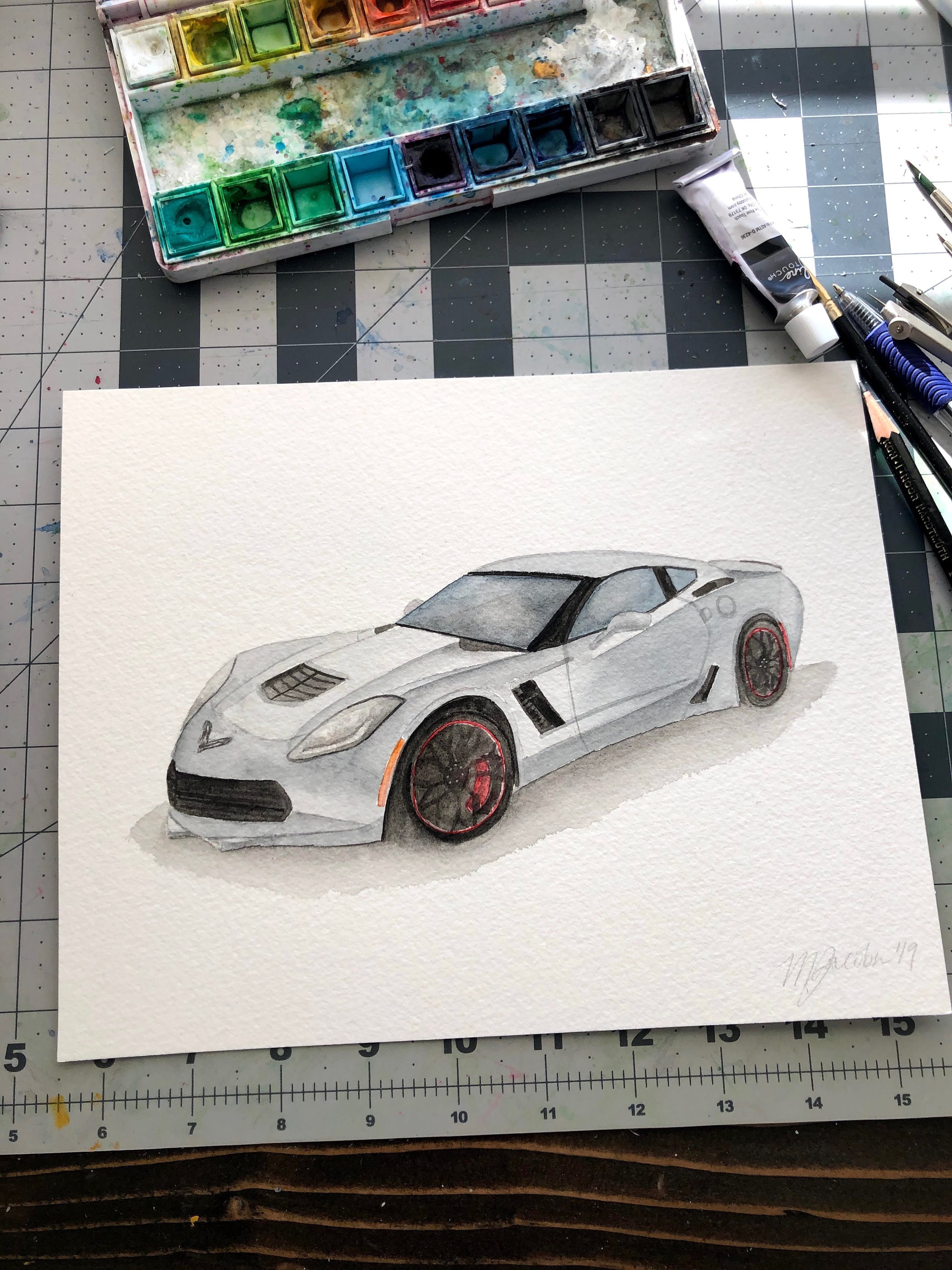 Custom Car Portrait | Car Watercolor Painting | Father's Day Gift ...
