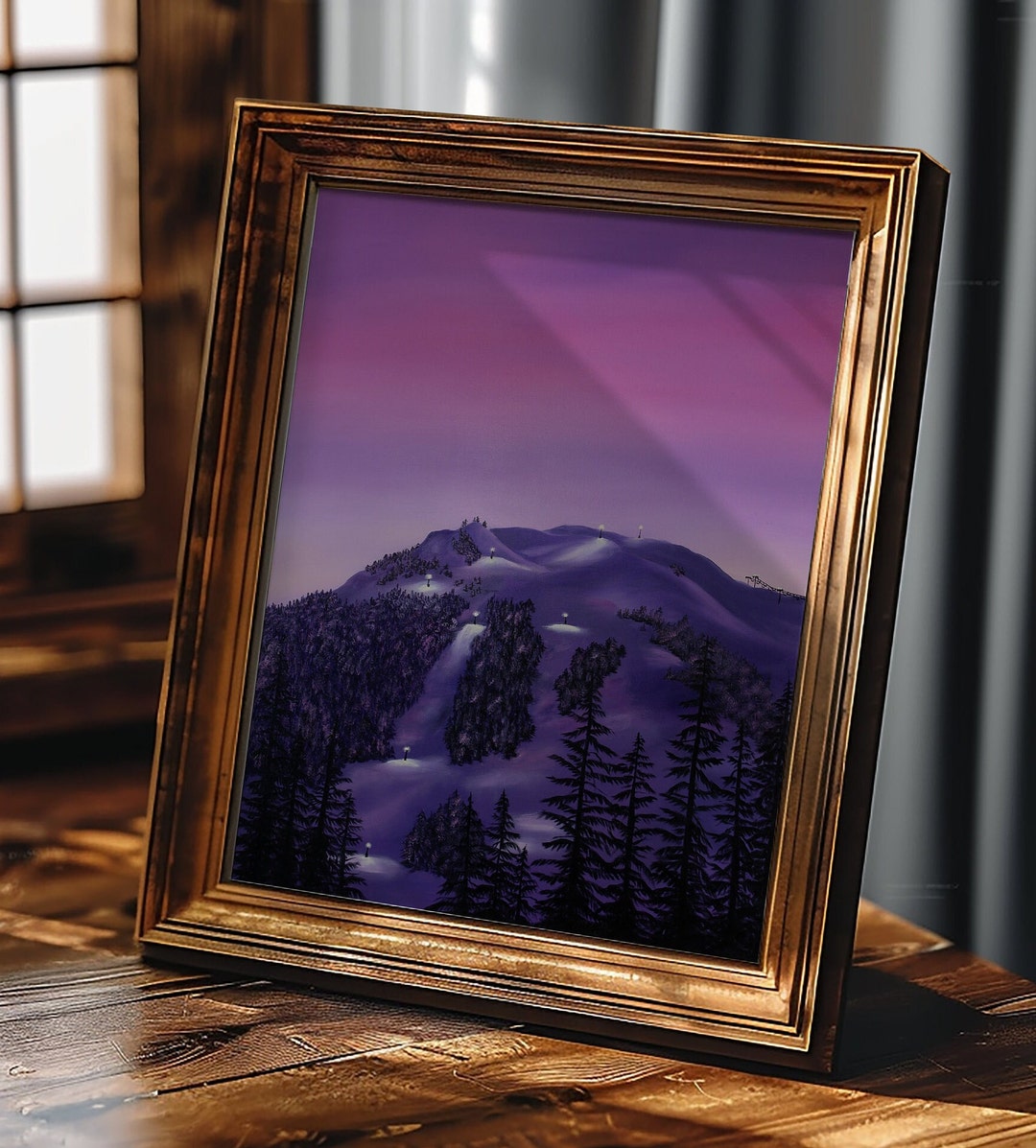 Alyeska Ski Resort Ski Lodge Artwork Sunset Mountain Alaska Fine Art ...
