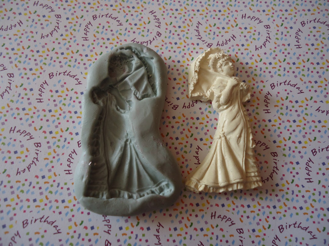 Silicone Mold Woman With Umbrella Old Style for Fimo Wepam Clay;;clay ...