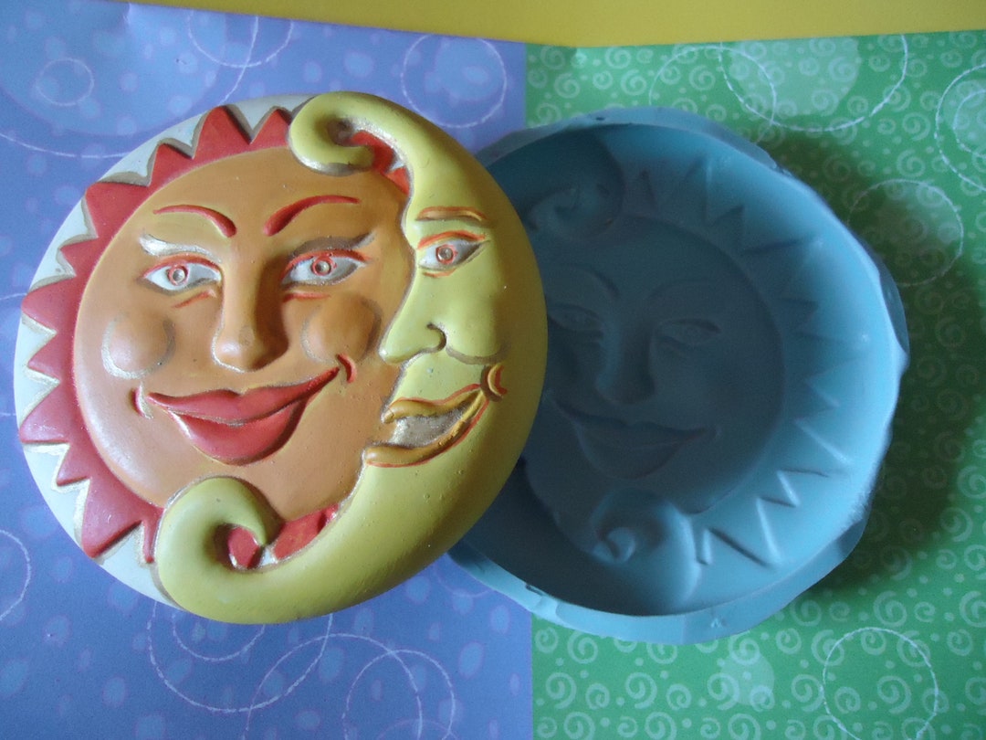 Smiling Sun and Moon Silicone Mold Gm for Fimo Clay Wepam;;clay - Etsy