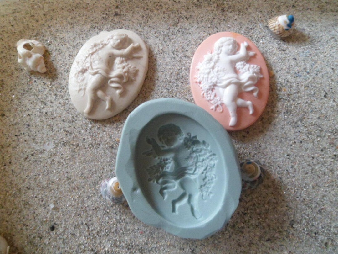 Silicone Mold Cameo Angel in Flowers for Fimo Wepam Clay;;clay - Etsy