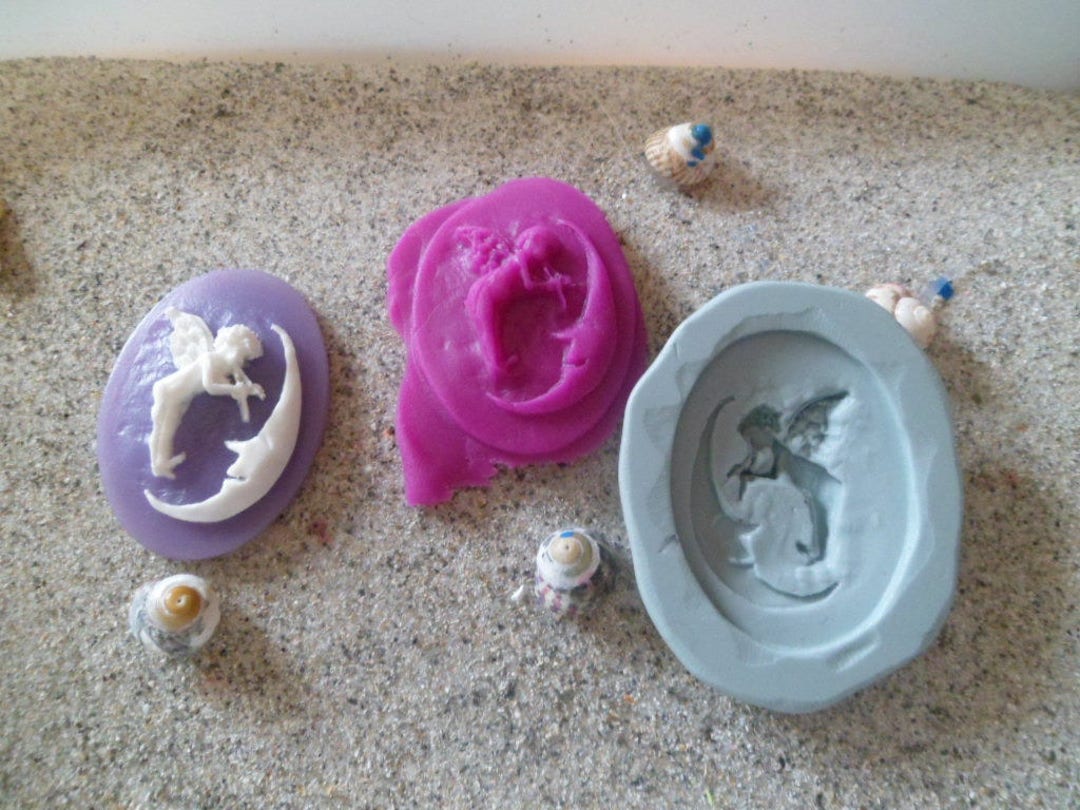 Silicone Mold Cameo Angel on the Moon for Fimo Wepam;;clay - Etsy