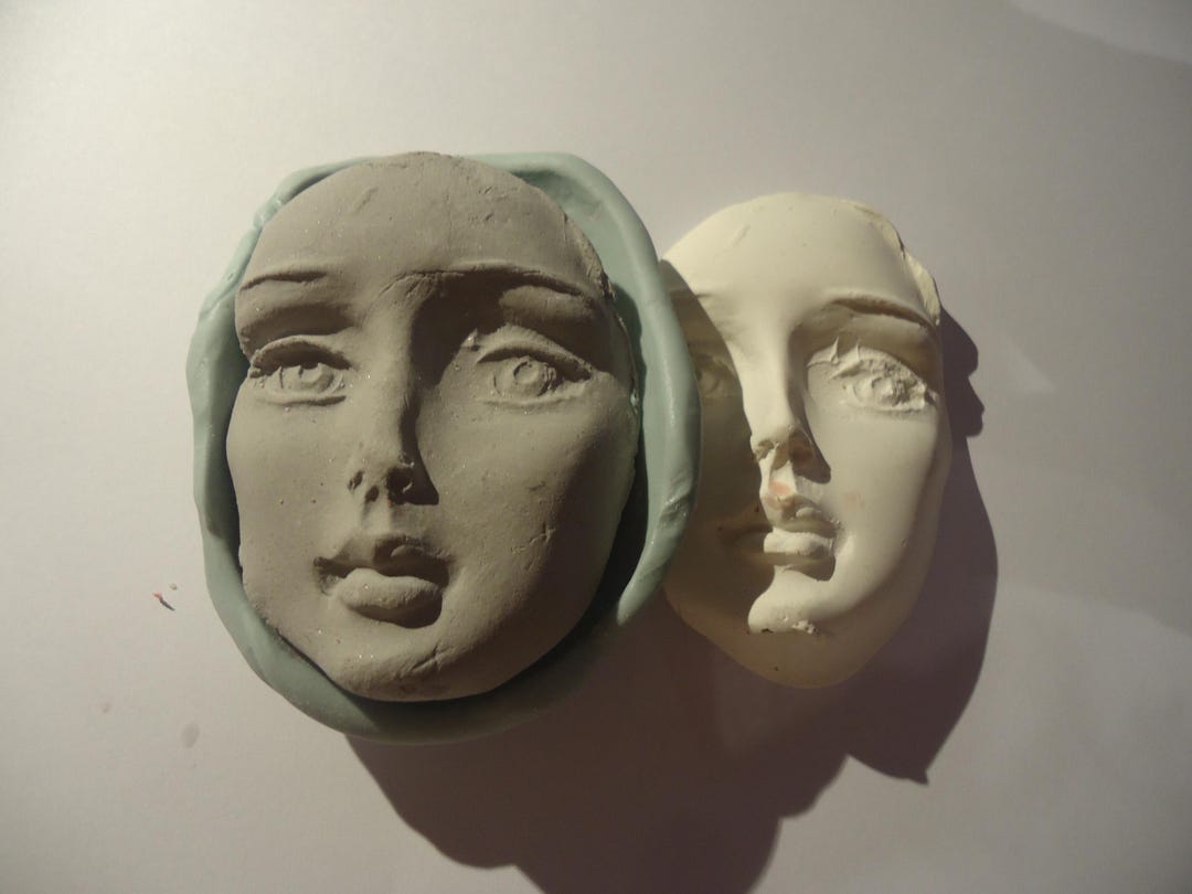 Silicone Mold for a Woman's Face, Suitable for Fimo, Wepam, and Cold ...