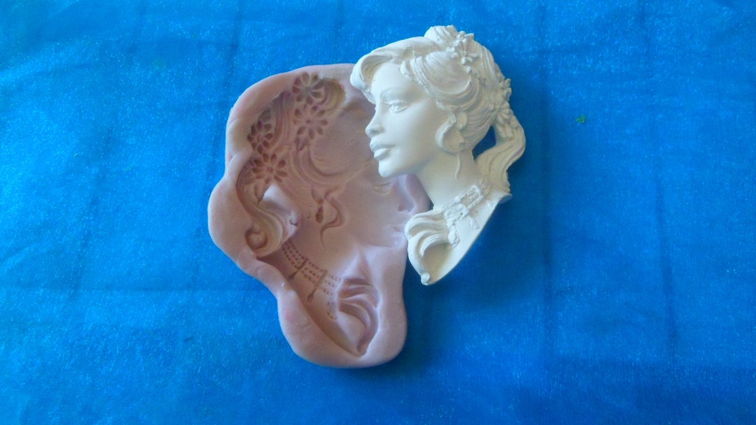 Silicone Mold Woman Old Style With Flowers for Fimo Wepam;;clay - Etsy
