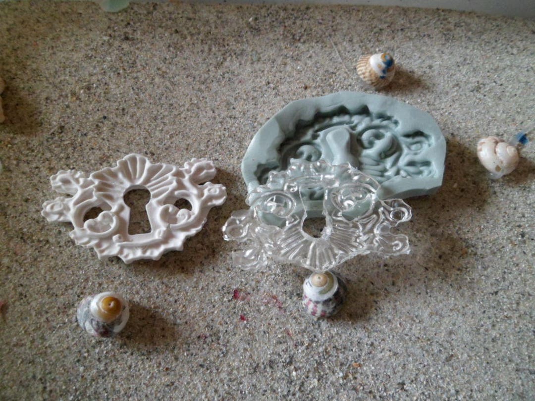 Silicone Mold Decorative Lock Old Style for Jewelry Box for Fimo Wepam ...