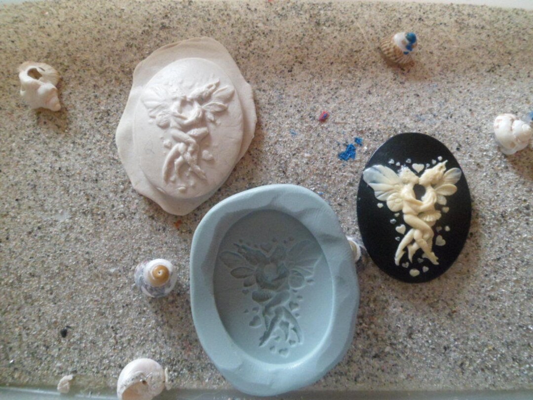 Silicone Mold Cameo Elves in Love for Fimo Wepam Clay - Etsy