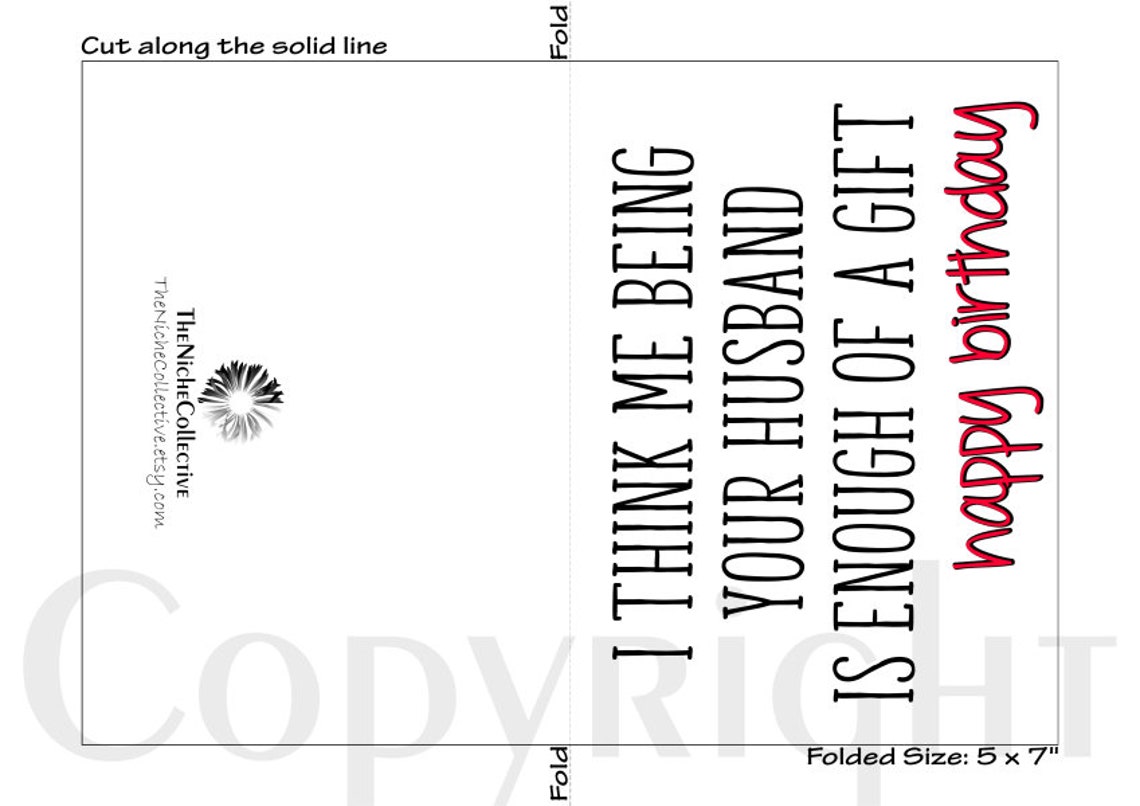 Funny Birthday Card For Wife Printable Happy Birthday Wife From Husband Enough Of A T