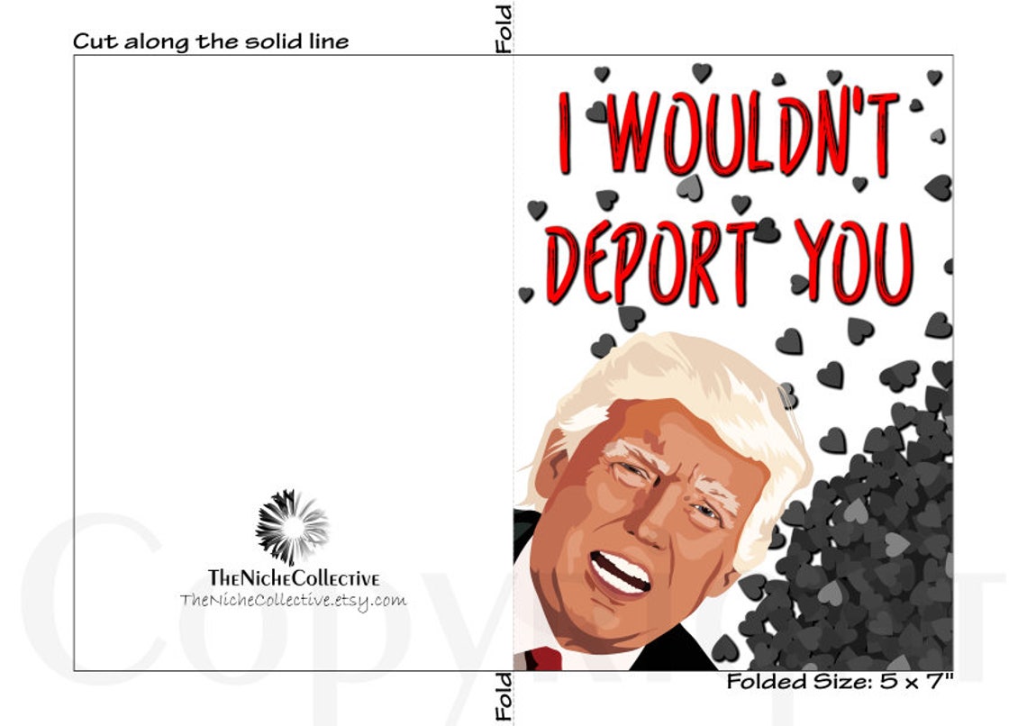Trump Valentine's Day Card, Printable, Funny Trump Valentine Card ...