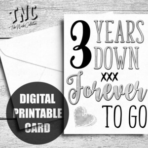 3rd Anniversary Card | Printable | Third Anniversary | 3 Year ...
