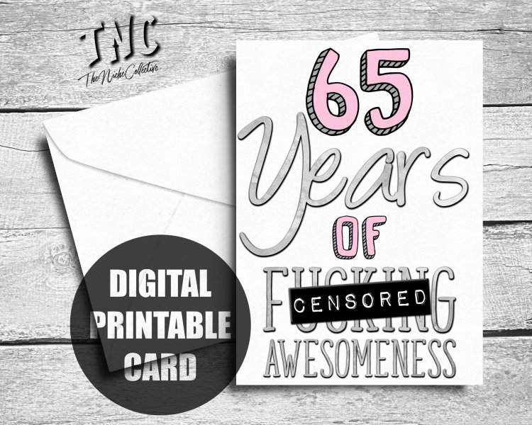 65th Birthday Card for Her Printable 65 Years of - Etsy