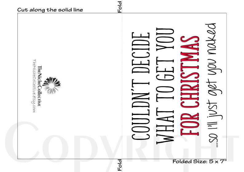 Sexy Christmas Card For Him Printable Funny Christmas Card Husband