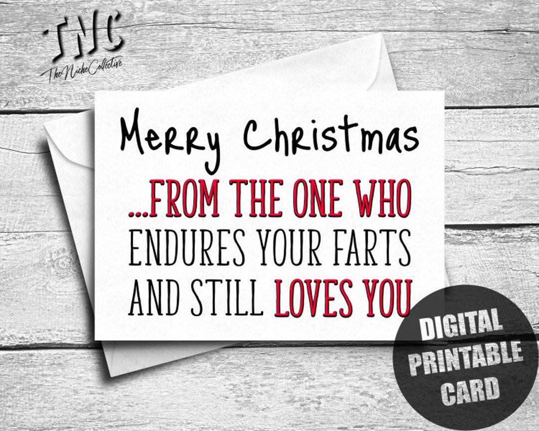 Funny Christmas Card, Printable, Fart Card for Boyfriend, Girlfriend ...
