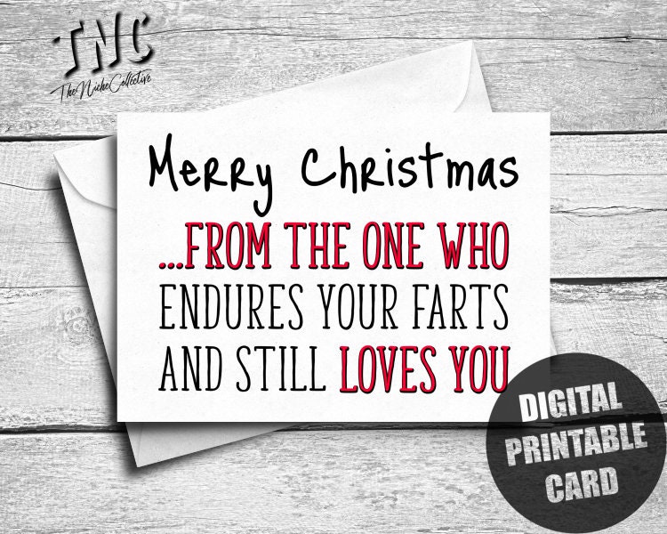 Funny Christmas Card, Printable, Fart Card for Boyfriend, Girlfriend ...