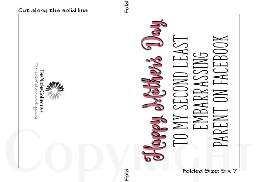 Funny Mother's Day Card, Printable, From Daughter, Son, Sarcastic Happy ...