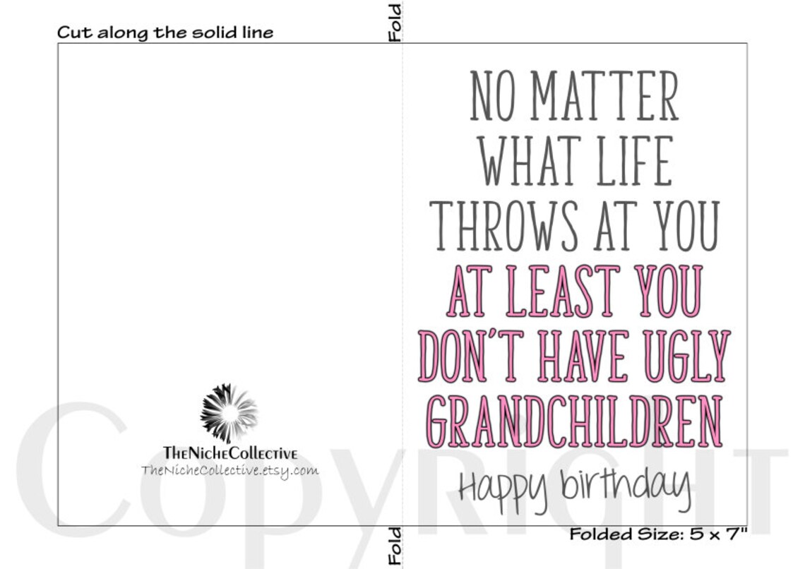 Grandma Birthday Card, Printable, Funny Happy Birthday Gran, Granny ...